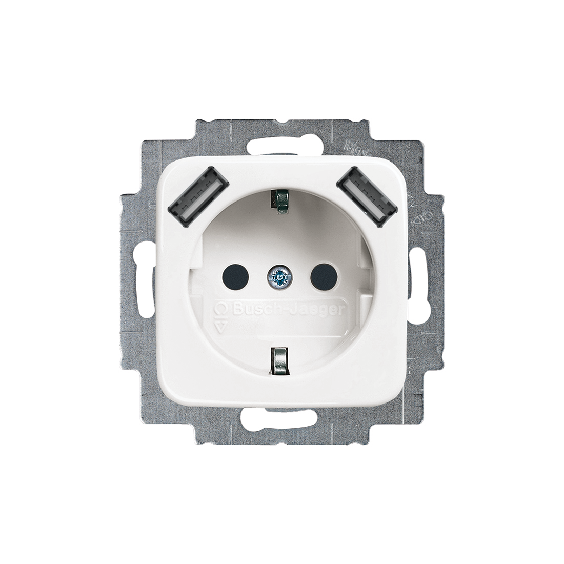Vägguttag med USB, 1-vägs uttag med Jord. Med 2x USB A uttag, Max ...